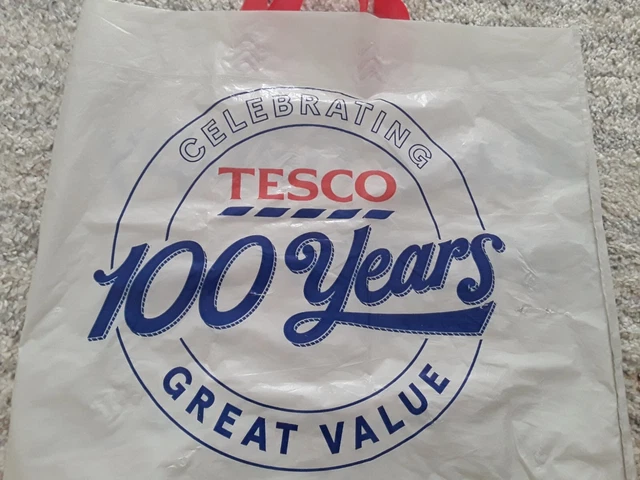 TESCO CARRIER BAG. Celebrating 100 Years. Great Value Tesco Plastic ...