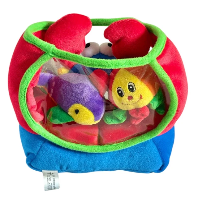 FISH BOWL TANK Soft Toy Preschool Vintage Crab Fish Octopus Educational ...