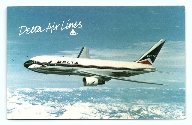 CARTOLINA VINTAGE RILASCIATA Boeing 767 Delta Air Lines velocità 530 ...