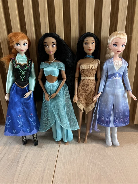 DISNEY JASMINE POCAHONTAS Elsa Anna Disney Store Frozen Aladdin Doll ...