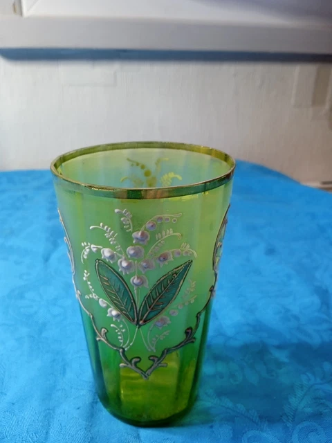 ANCIEN VERRE ÉMAILLÉ à décor de muguet EUR 30,50 - PicClick FR