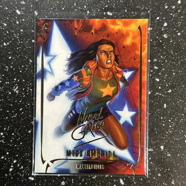 2024 MARVEL MASTERPIECES Nahuel Grego Gold Signature #22 Miss America £ ...