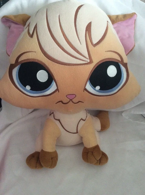 *LITTLEST PET SHOP LPS Jumbo Plush Beige Sad Kitty Cat 18 Inch 46cm ...