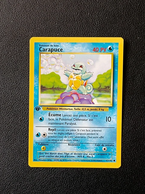 CARTE POKÉMON CARAPUCE 63/102 Édition 1 Set De Base Wizards Fr NM EUR ...