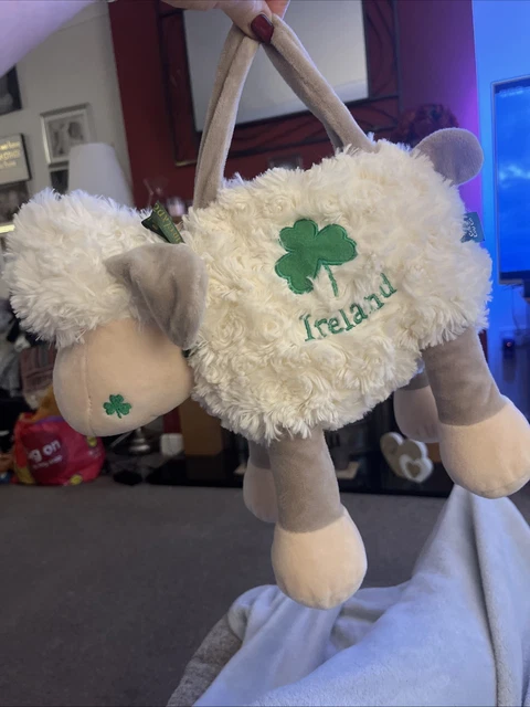 VGC IRELAND IRISH Shamrock Sheep Souvenir Plush Bag Celtic Toy Co ...
