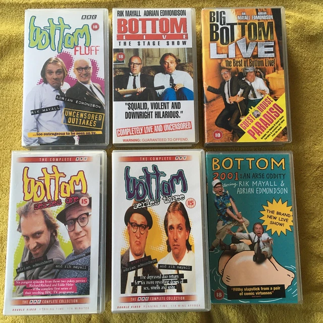 BOTTOM - 6 x VHS Bundle - Fluff - Live - Arse - Series 1 & 3 - Rik ...