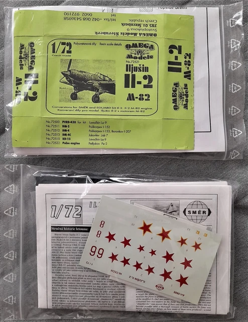 OMEGA MODELS 1/72 Resin Conversion Ilushin Il-2 M82 Radial Version - w ...