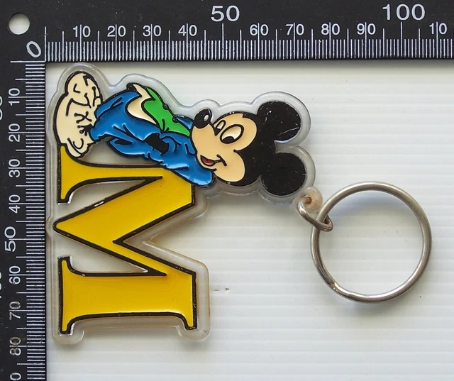 VINTAGE MICKEY MOUSE Letter M Walt Disney Productions Crystal Craft Key ...