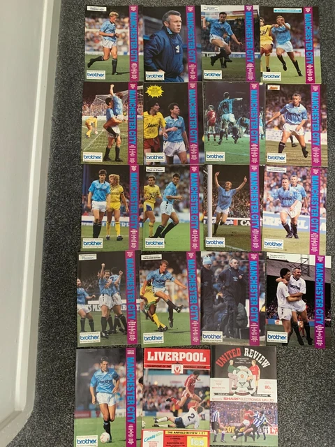 MANCHESTER CITY X 14 Away Football Programmes 1990/1991 - 2019/2020 ...