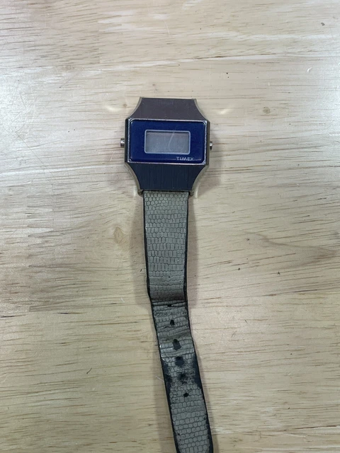 VINTAGE TIMEX H Cell Digital Watch stainless Steel Silver Tone Needs ...