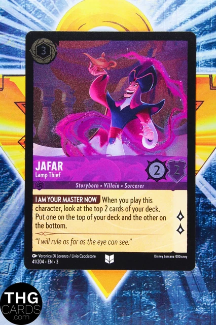 JAFAR, LAMP THIEF 41 204 Uncommon Foil Lorcana Into the Inklands Card ...