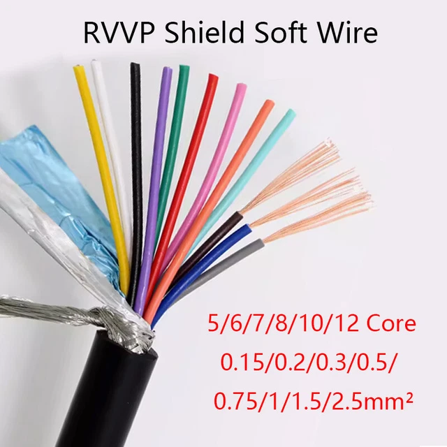 5/6/7/8-12 CORE RVVP Shield Soft Wire 0.15/0.2/0.3-2.5mm² Control Signal Cable $4.66 - PicClick AU