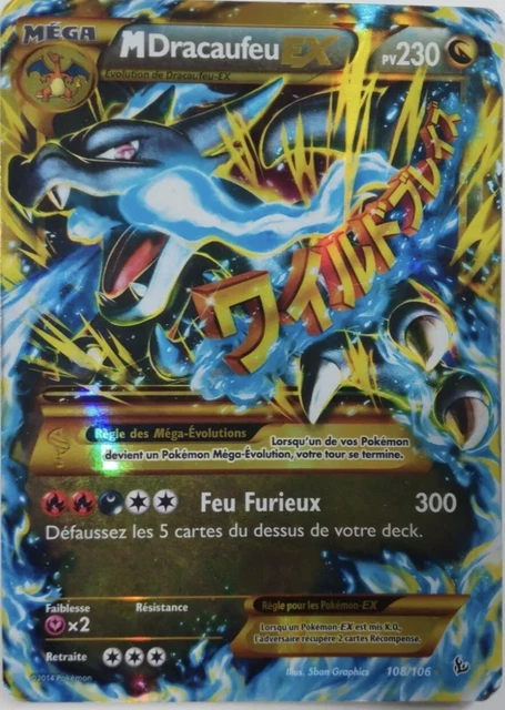 CARTE POKÉMON ULTRA Rare Méga Dracaufeu EX 108/106 XY2 Étincelles VF/Secrète EUR 45,00 - PicClick FR