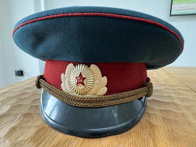 SOVIET USSR RUSSIAN Military Army Officer Parade Uniform Visor Hat ...