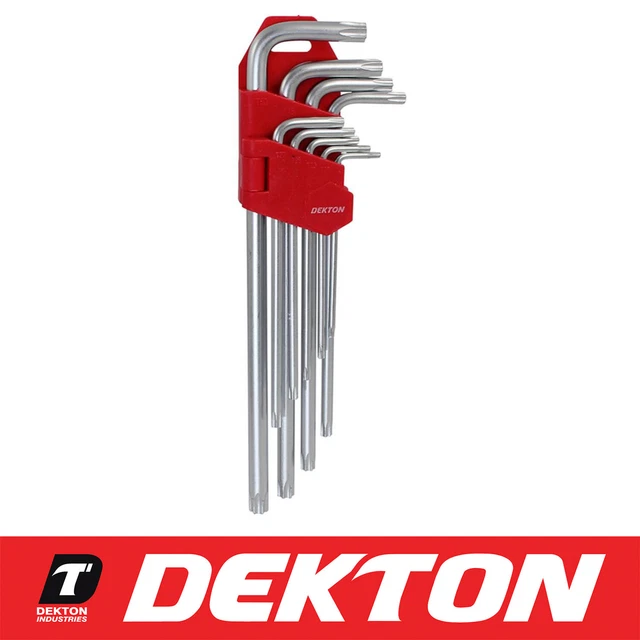 DEKTON EXTRA LONG Star Torx Allen Key Security Wrench Set T10 - T50 9 ...