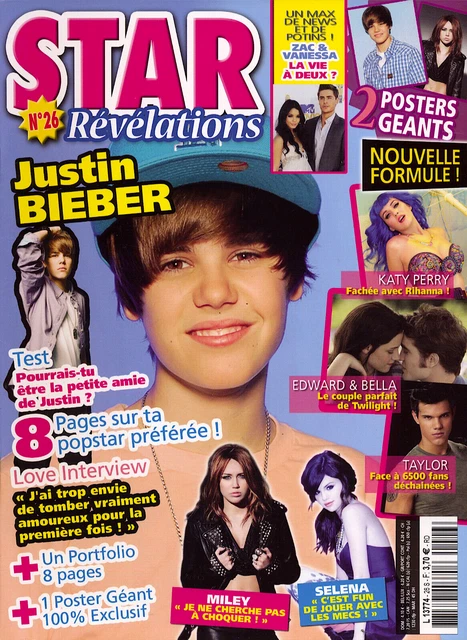 MAGAZINE STAR RÉVÉLATIONS n° 26 S, Justin BIEBER, Selena GOMEZ, Miley ...