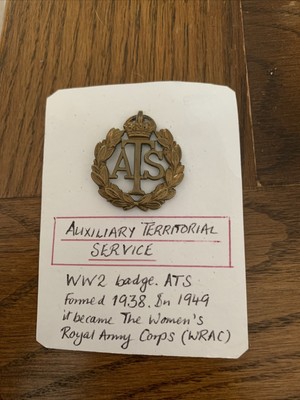 GENUINE CAP BADGE: ATS WW2 Auxiliary Territorial Service Corps ATS £15. ...