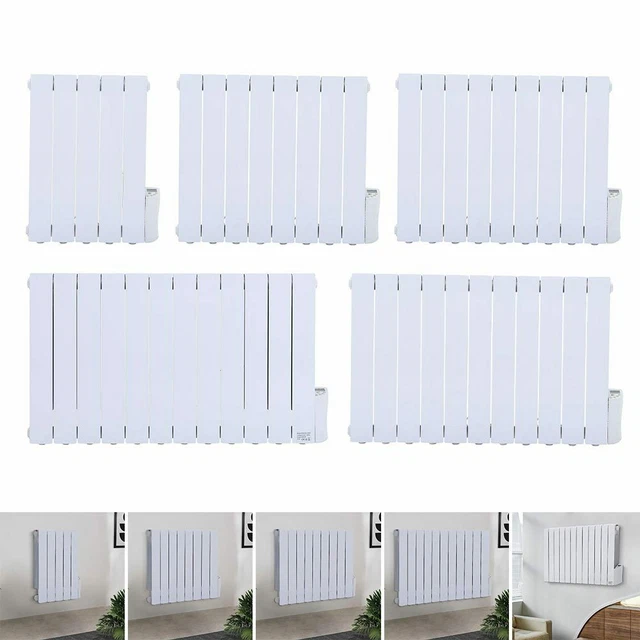 SLIM OIL FILLED Radiator Wall Mounted Electric Panel Heaters w/ Timer ...