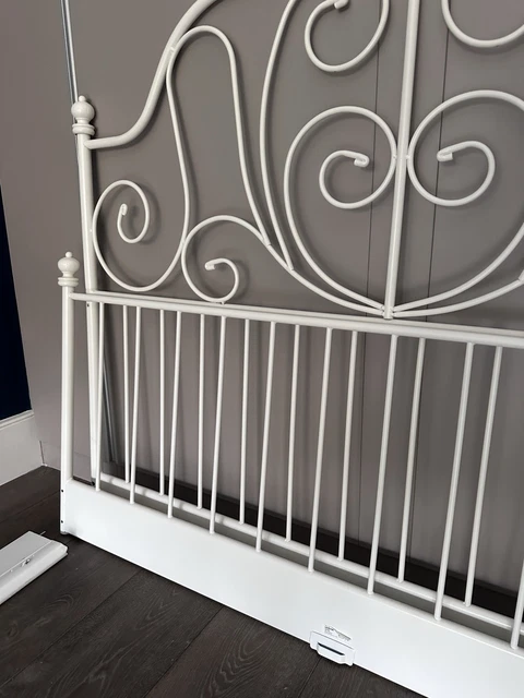 IKEA LEIRVIK WHITE Metal Double Bed Frame £52.70 - PicClick UK