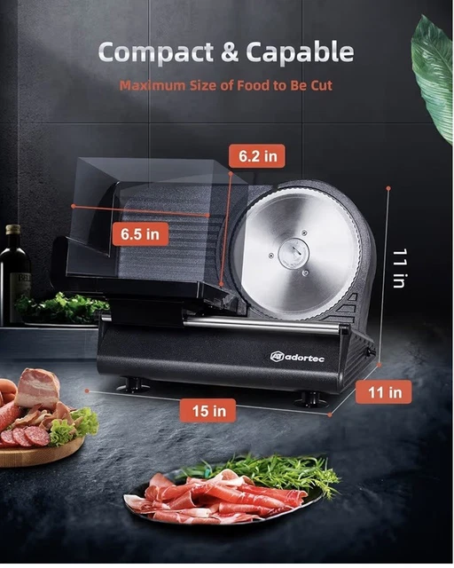 ADORTEC ELECTRIC FOOD Slicer Meat Cheese Bread Cutting Board Slicing ...