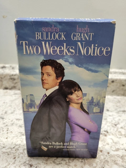 TWO WEEKS NOTICE (VHS 2002) Hollywood Rental Hugh Grant Sandra Bullock ...