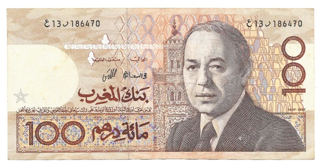 BILLET BANQUE DU MAROC-MOROCCO-MAROCCO-100-DIRHAMS-1987-P62b EUR 25,00 - PicClick FR