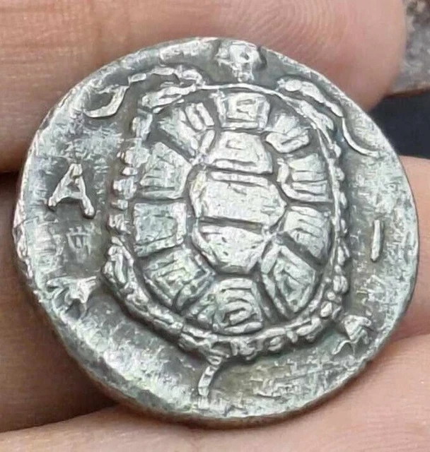UNKNOWN TURTLE COIN Strange Greek Roman Antique Old Unusual Vintage Sea ...