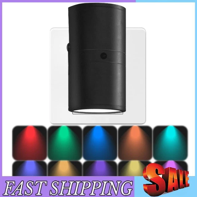 EU PLUG SOCKET Wall Lamp Remote Control RGB Dimmable LED Night Light ...