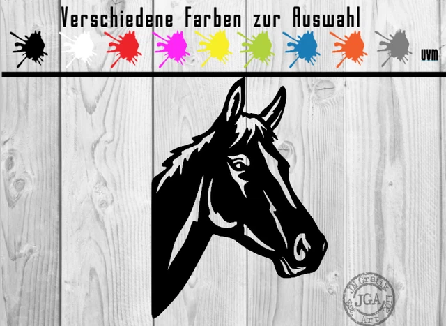 AUFKLEBER PFERD HORSE Kopf Bike Sticker JDM Decal Scene LKW Auto Car ...