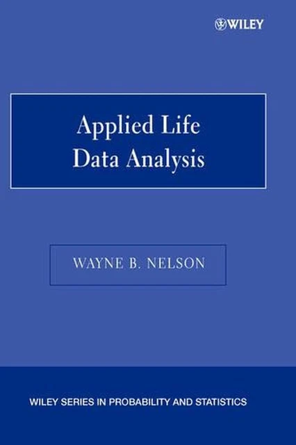APPLIED LIFE DATA Analysis par Wayne B. Nelson (anglais) livre de poche ...