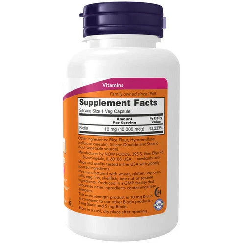 BIOTIN EXTRA STRENGTH 120 vcaps by Now Foods £24.37 - PicClick UK