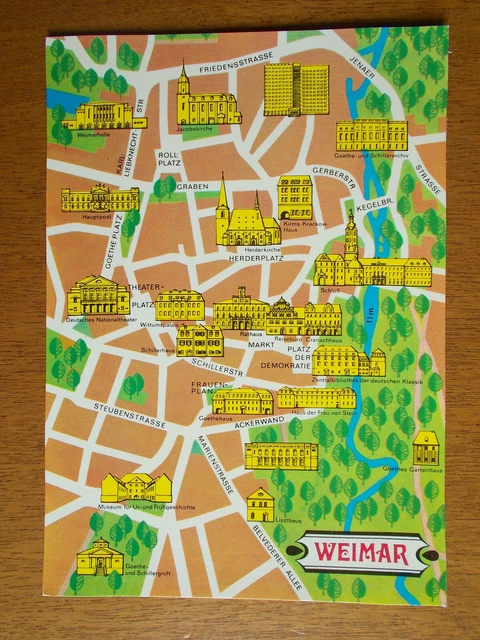 DDR 1985, ORIENTIERUNGSKARTE- Stadtplan von "Weimar" Nr. 9817 in ...
