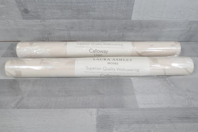 LAURA ASHLEY CALLOWAY Linen Same Batch X2 Rolls No W065930-A/2 New ...