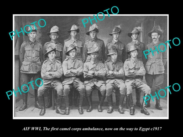 OLD 8X6 HISTORIC PHOTO OF WWI AUSTRALIAN ANZAC SOLDIERS CAMEL CORPS ...