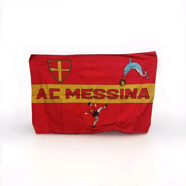 AC MESSINA TOTÒ Schillaci Bandiera Flag CM 60 X 40 Anni 60/ 70 In ...