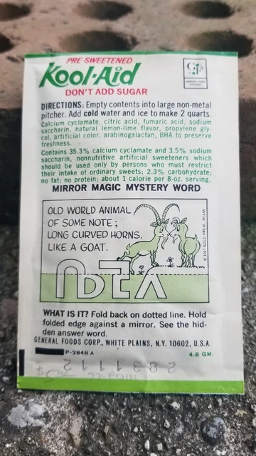 VINTAGE 1960S KOOL-AID Pack Bugs Bunny Packet Sealed Lemon Lime Retro ...