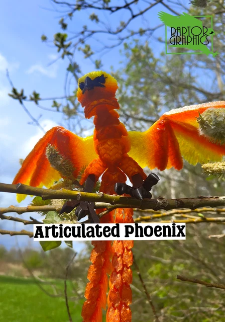 ARTICULATED FIERY MYTHICAL Phoenix Model Ornament Display Item – 3D ...