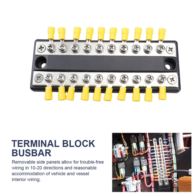 10-WAY 20-WAY BUS Bar 12-48V Busbar Power Case for Auto Camper RV (20 ...