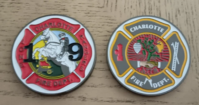 CHARLOTTE FIRE DEPARTMENT Station 19 Challenge Coin Lone Rangers $24.25 ...