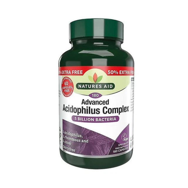 NATURES AID ACIDOPHILUS Complex 5 Billion Bacteria 180 Capsules ...