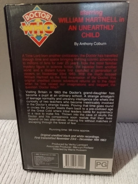DOCTOR DR WHO VHS Video An Unearthly Child original 1963 story William ...