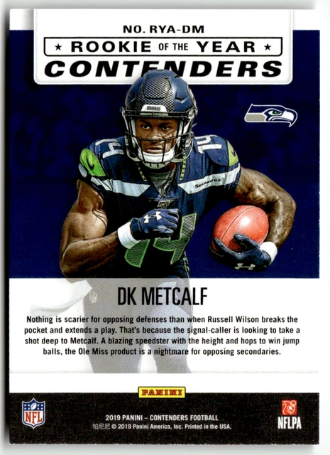 PANINI 2019 CONTENDERS NFL No. RYA-DM DK Metcalf Novato Del Año ...