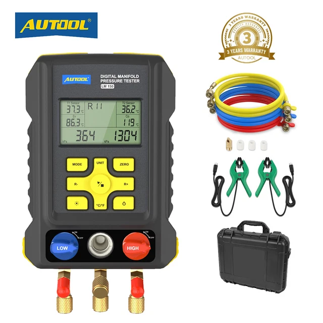 DIGITAL MANIFOLD GAUGE Refrigeration Pressure Vacuum Temperature 93 ...