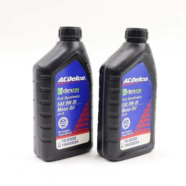NEW ACDELCO DEXOS Full Synthetic SAE 0W-20 Motor Oil 1 Quart Set of 2 ...