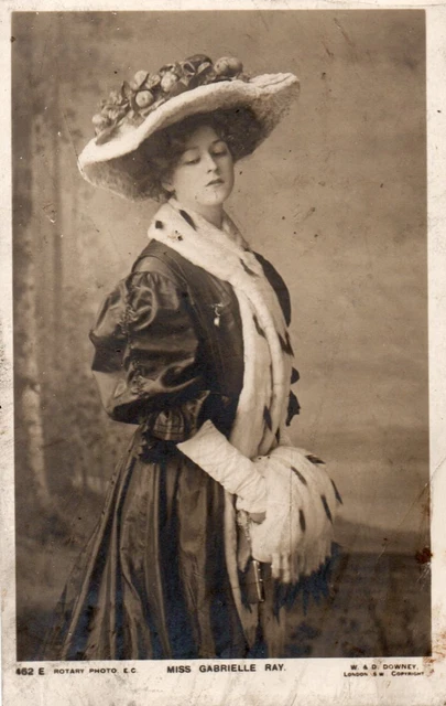 MISS GABRIELLE RAY RPPC antike Postkarte edwardianische Schauspielerin ...