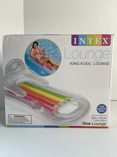 SWIMMING POOL LOUNGER Intex King Kool Lounge with Headrest & Cupholder ...