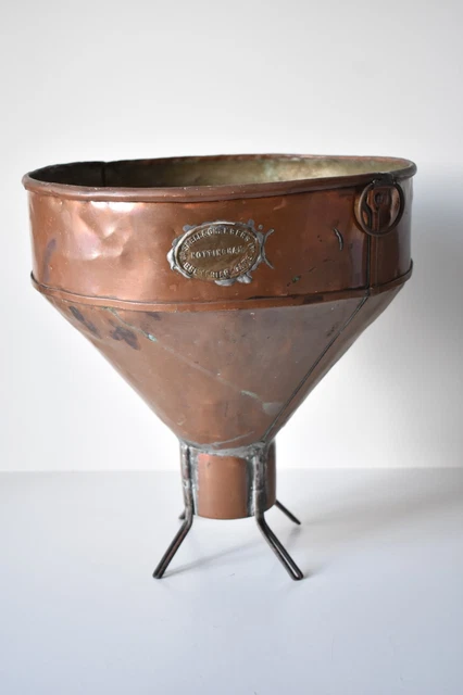 ANTIQUE LARGE FREE Standing Copper Funnel Country House Prop Gaskell ...