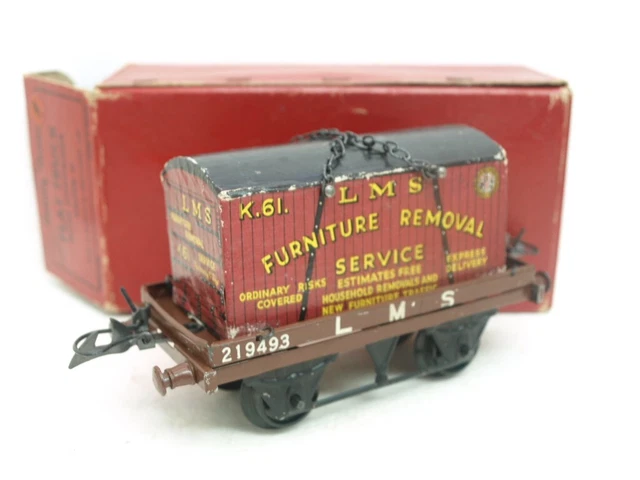 HORNBY O GAUGE Flat Truck with Container LMS. £19.33 - PicClick UK