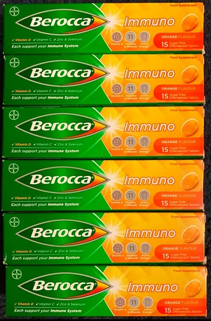 BEROCCA IMMUNO EFFERVESCENT Tablets Orange x 90 Tablets 07/2027 RRP £53 ...