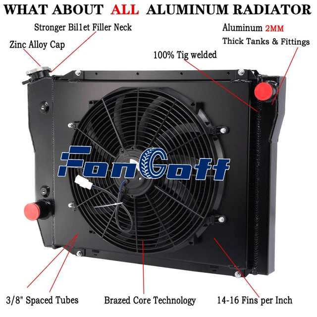 3ROW RADIATOR KIT For Ford Falcon XA/XB/XC/XD /XE Fairmont 302 351 ...